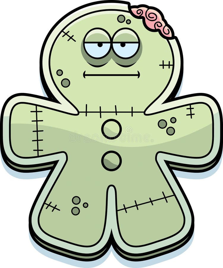 Bored Zombie Van De Beeldverhaalpeperkoek Vector Illustratie ...