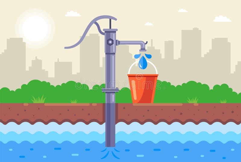 Water Borehole Line Icon on White, Vector Stock Vector - Illustration ...