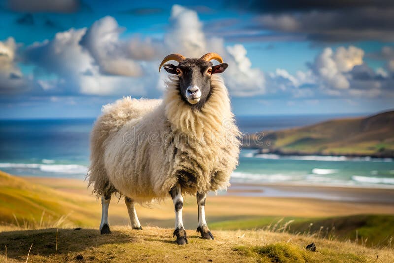 Boreray Sheep Stands Desert Stock Illustration - Illustration of cute ...