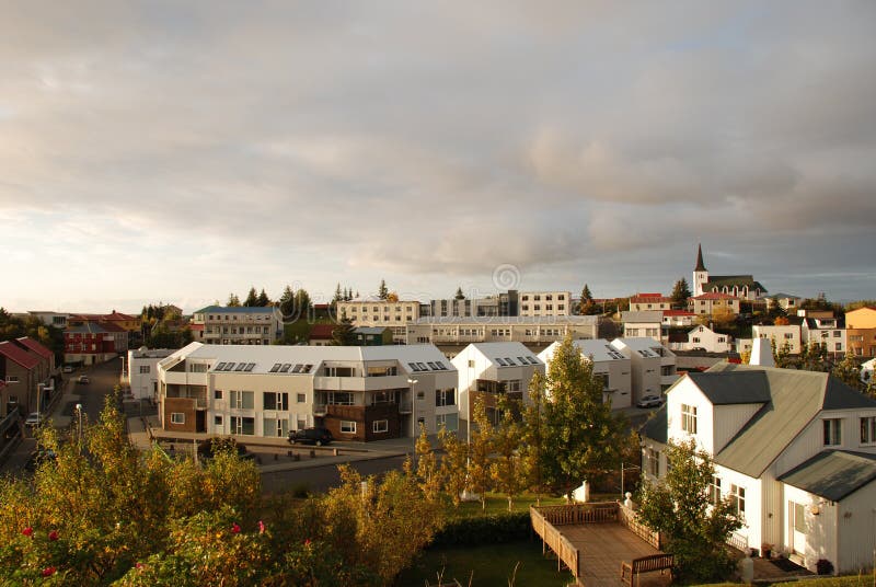 Borgarnes, Iceland: Sunset Views of Borgarfjordur Stock Photo - Image ...