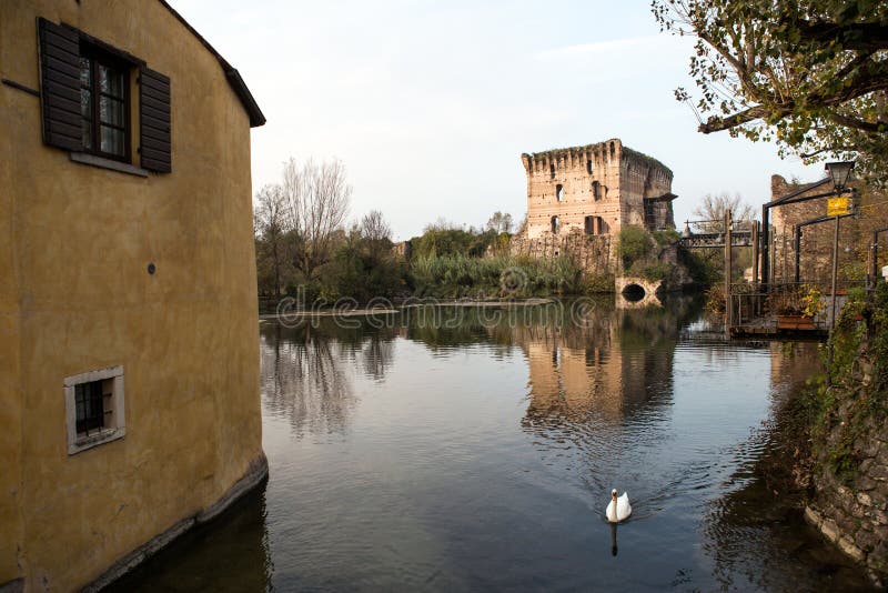 Borghetto village stock photo. Image of water, bricks - 53310374