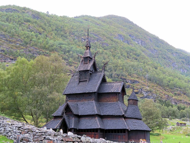 Borgund church in Norway stock image. Image of borgund - 289681457