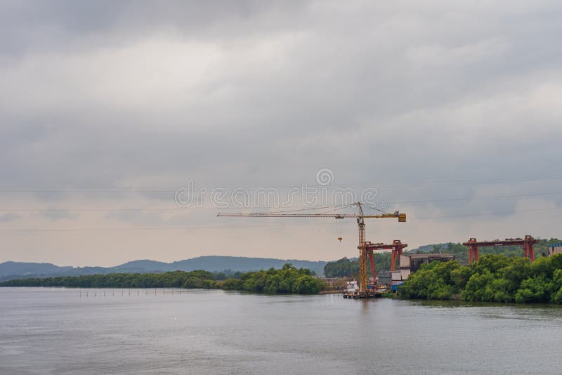 Borim,Goa/India- May 1 2020: Barges Carrying Mining Ore for Export at ...