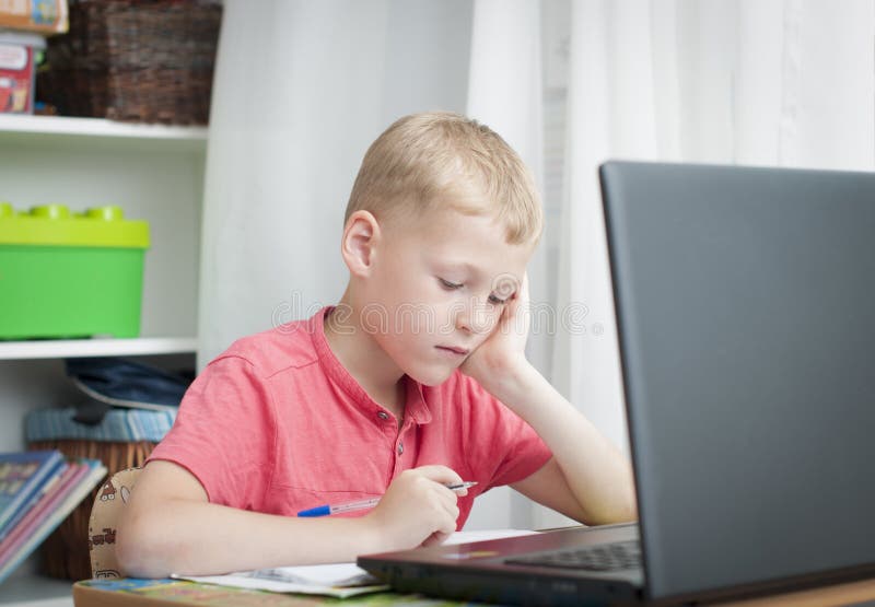 Boring homework stock photo. Image of online, boredom - 98407094