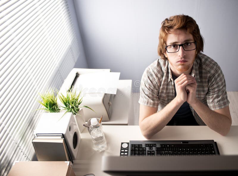 Young Bored Secretary Typing Stock Image - Image of boredom, beautiful ...