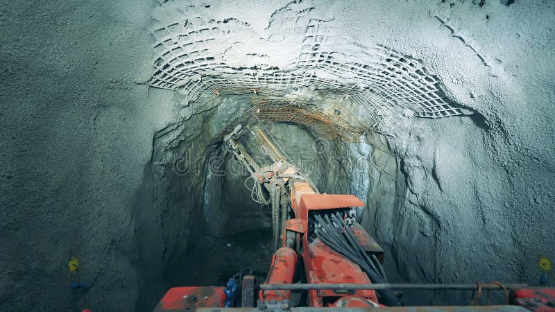 Boring Machine is Being Operated Inside of a Mine Stock Footage - Video ...