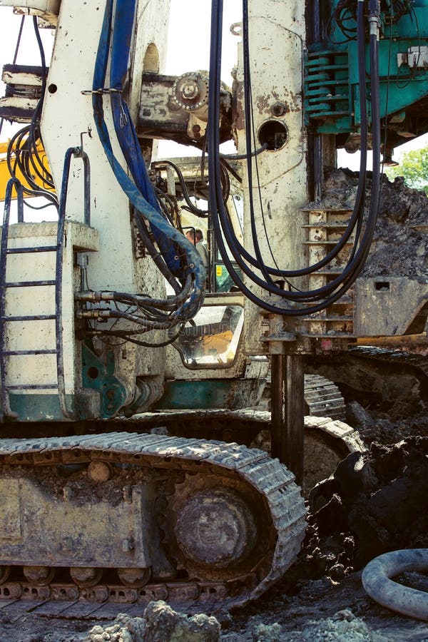 Boring Machine on a Building Site Stock Image - Image of bore, hole ...