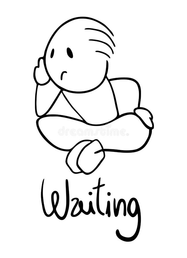 Boring man draw stock vector. Illustration of sitting - 112350014