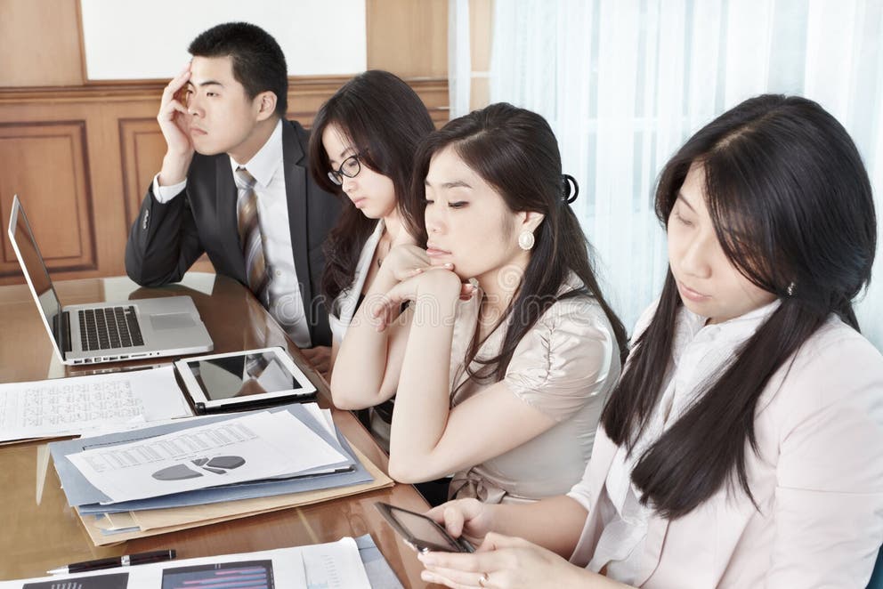Boring meeting session stock photo. Image of boring, laptop - 23889744