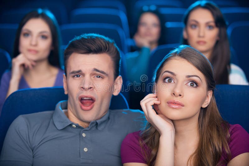 Boring movie? stock photo. Image of attractive, emotions - 38010548