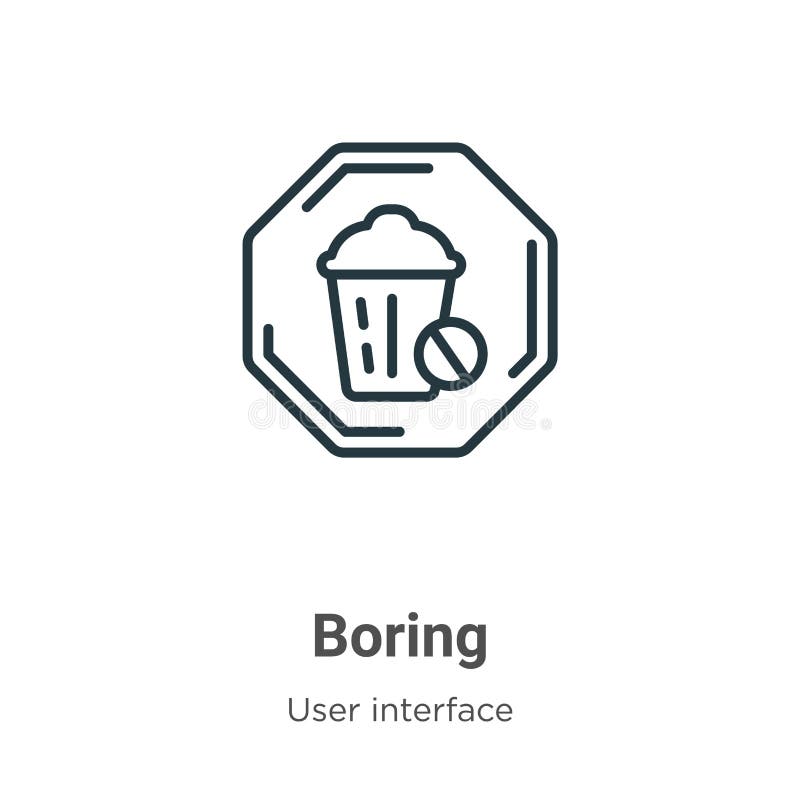 Boring Vector Icon on White Background. Flat Vector Boring Icon Symbol ...