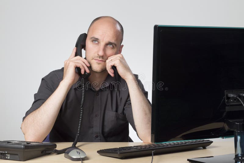 Boring phone call stock image. Image of confidence, sadness - 61811009