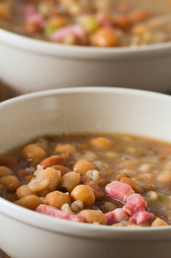 Borlotti Bean and Spelt Soup. Stock Image - Image of grain, gastronomy ...
