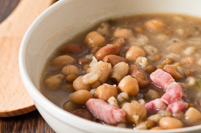 Borlotti Bean and Spelt Soup. Stock Photo - Image of gastronomic ...