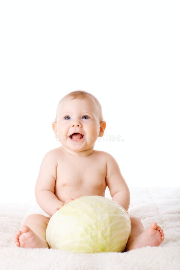 Baby born from cabbage stock photo. Image of closeup, daughter - 1458202