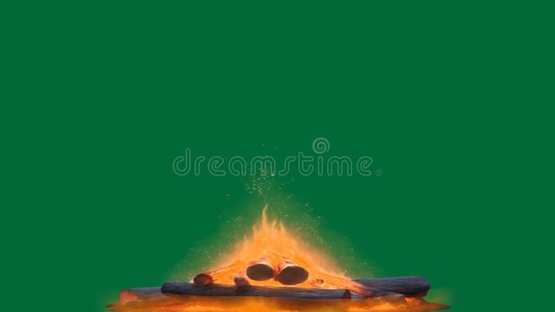 Born Fire with a Green Screen Background Stock Video - Video of smoke ...