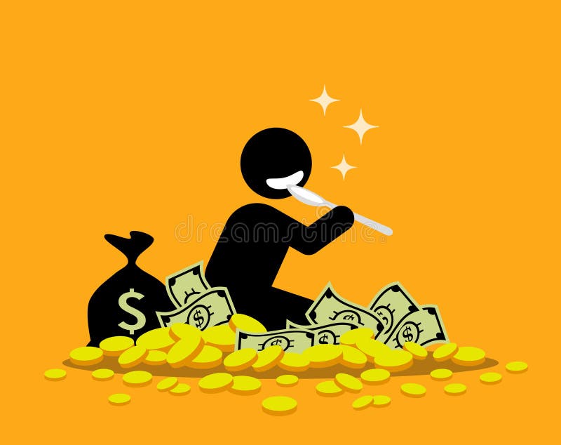 Born with a Silver Spoon in the Mouth. Stock Vector - Illustration of ...