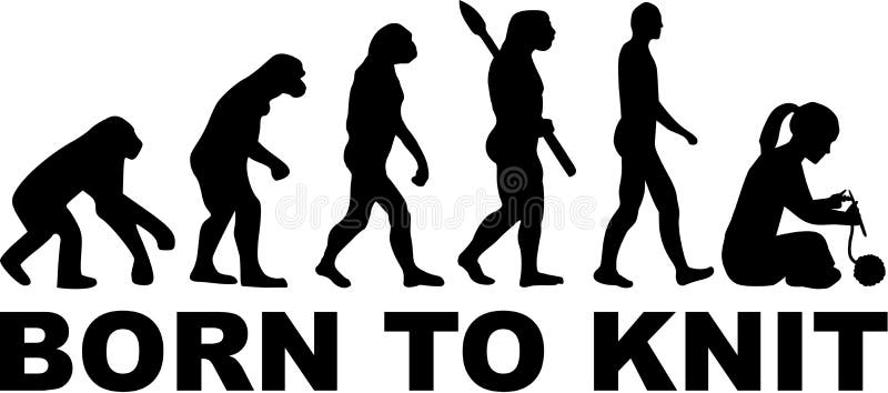 Born to knit evolution stock vector. Illustration of craft - 107177300