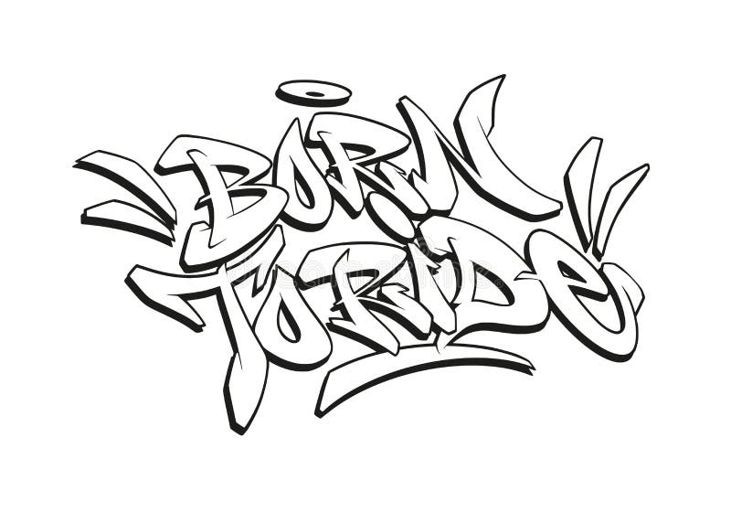 Born To Ride Font in Graffiti Style. Vector Illustration. Stock Vector ...
