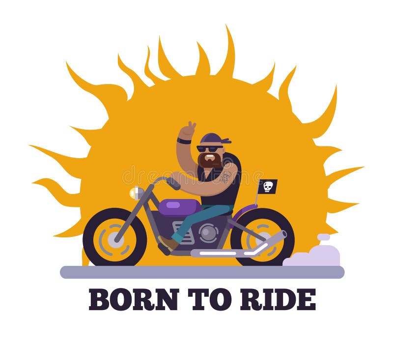 Born To Ride Poster Motorcycle Vector Illustration Stock Vector