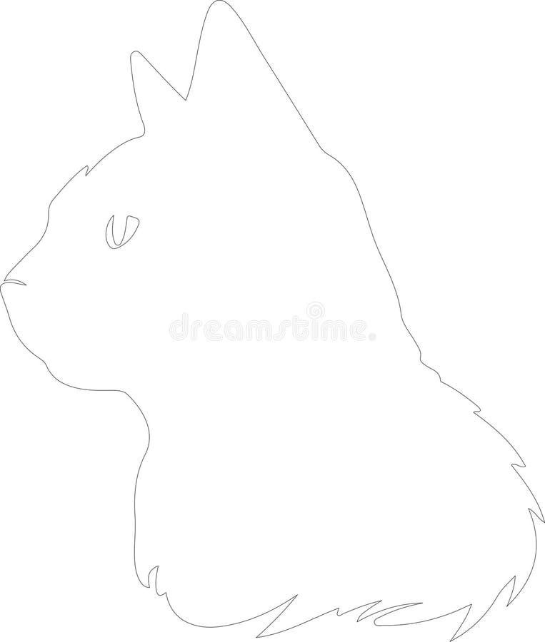 Borneo Bay Cat Outline Outline Silhouette Generative Ai Stock Vector ...