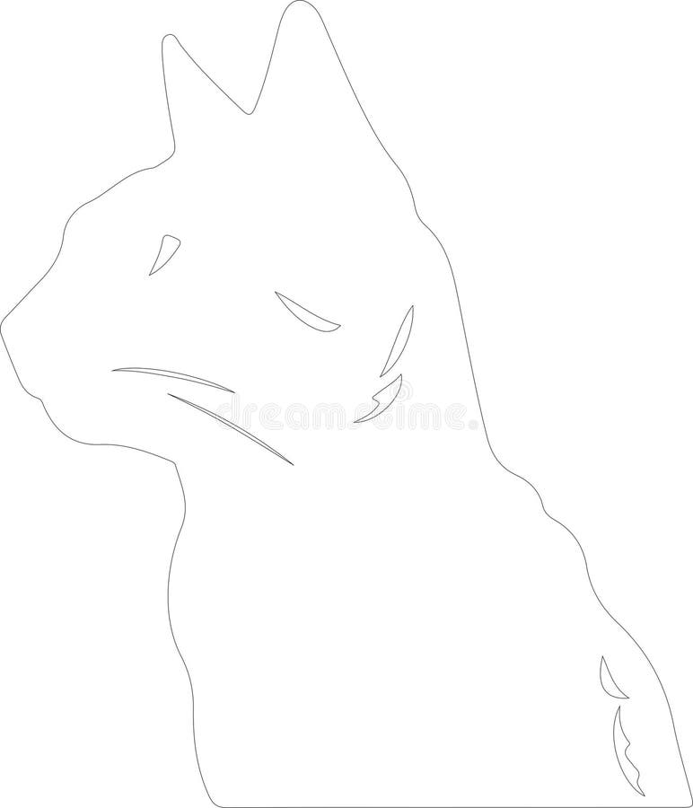 Borneo Bay Cat Outline Outline Silhouette Generative Ai Stock Vector ...