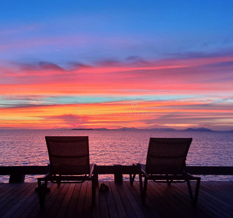 Borneo Island sunset view stock photo. Image of ocean - 164863076