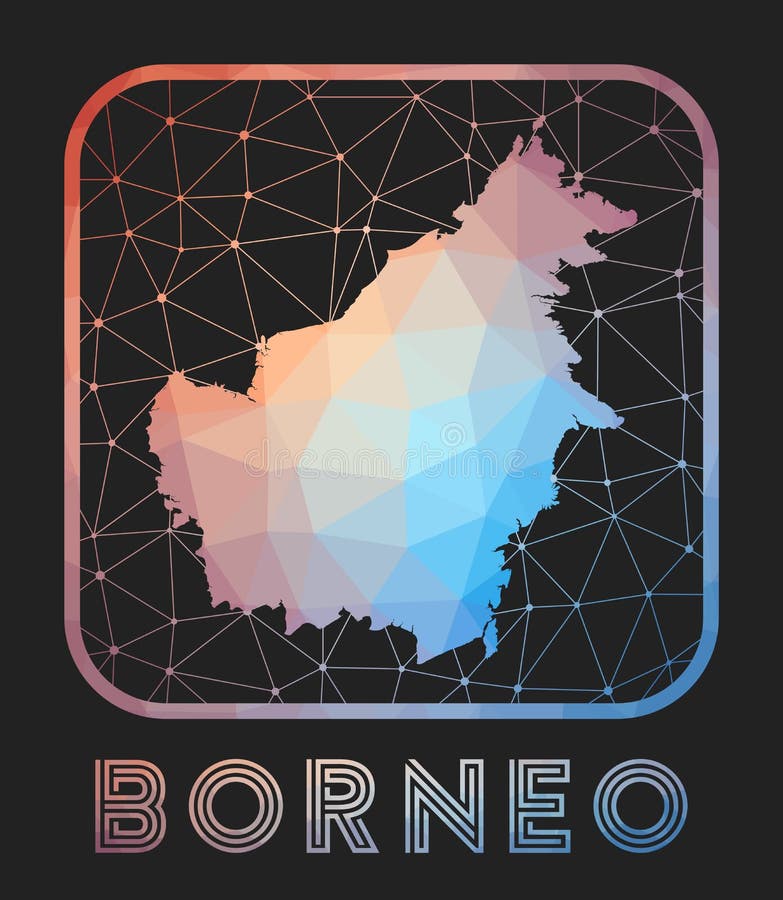 Borneo map design. stock vector. Illustration of digital - 176551492