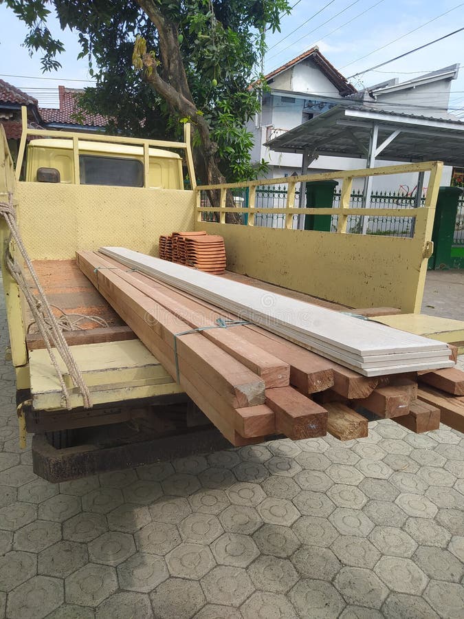 Borneo Wood that Has Been Cut into Pieces for Building Materials and is ...