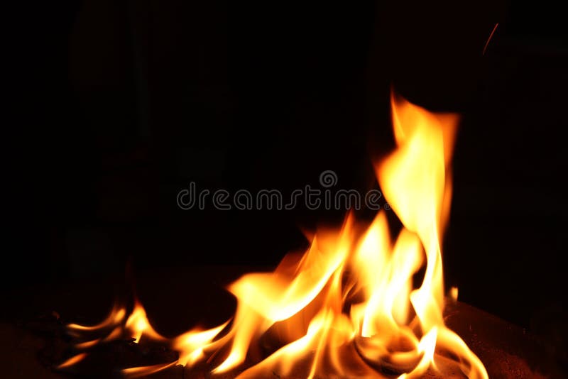 Bornfire Flame Heat Fire Dark Winters Night Light Cold Stock Image ...
