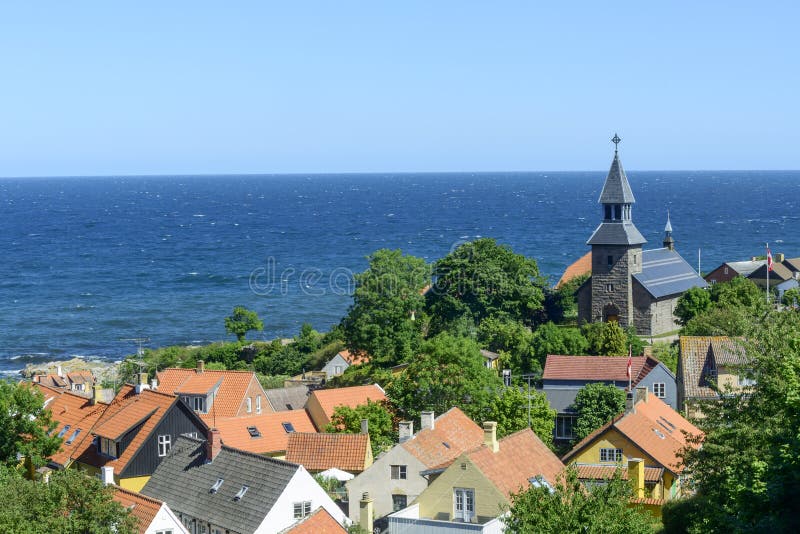 Bornholm island - Gudhjem stock image. Image of famous - 58143063