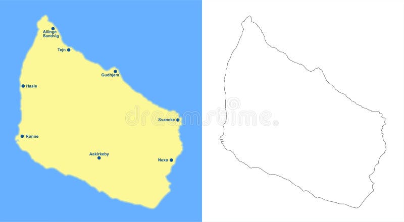 Map of Bornholm stock vector. Illustration of travel - 231278915