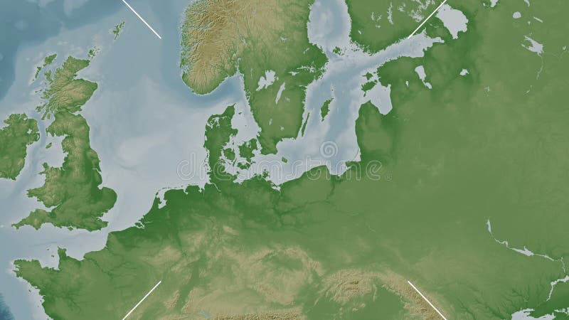 Bornholm Island in the Baltic Sea. Physical Map. Slide Stock Video ...