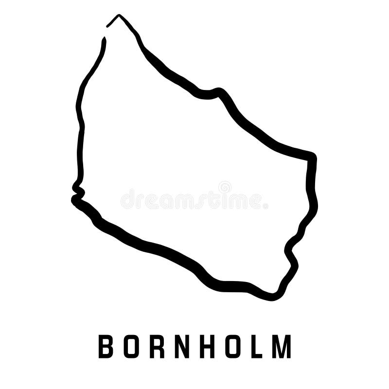 Bornholm Island Simple Vector Map Stock Vector - Illustration of simple ...