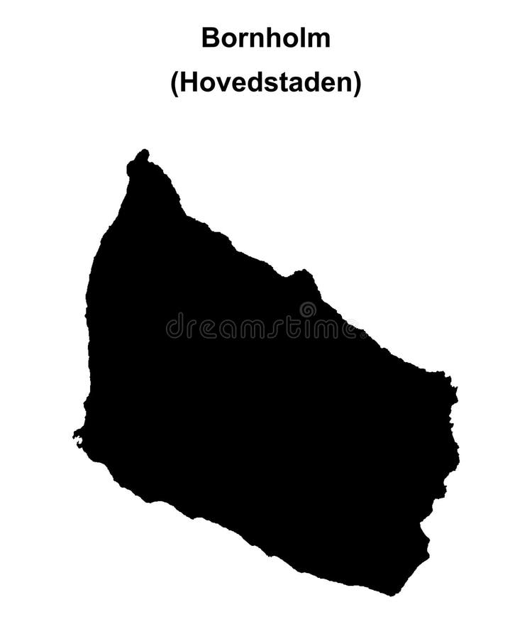 Bornholm outline map stock vector. Illustration of danmark - 371638405