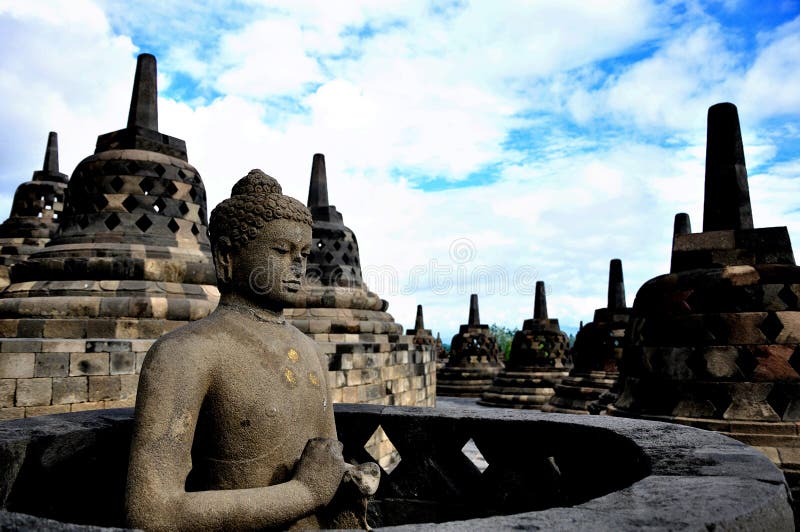 Borobudur Buddha Statue stock photo. Image of jogja, yogyakarta - 36584096