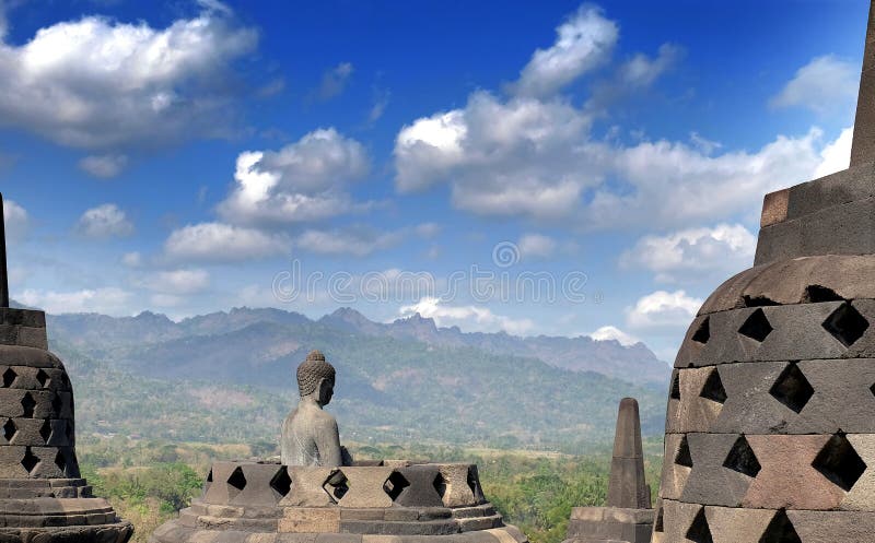 The Borobudur Buddhist Temple, Central Java, Indonesia. Stock Image ...