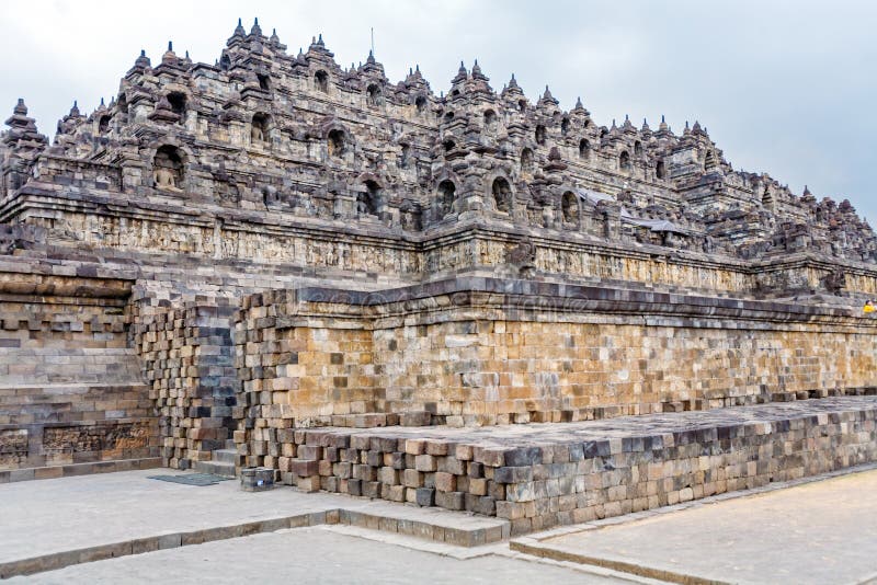 Borobudur Buddhist Temple with Stone Carving, Magelang, Java Stock ...