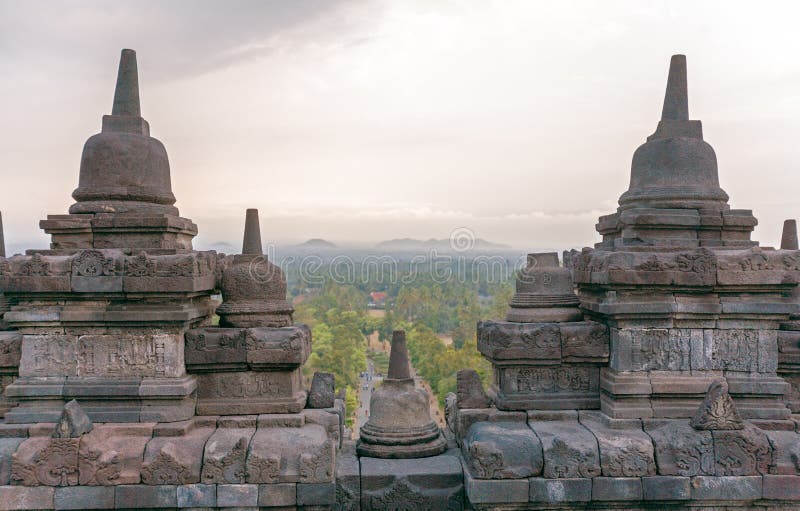 Borobudur Buddhist Temple, Java, Indonesia Stock Image - Image of ...