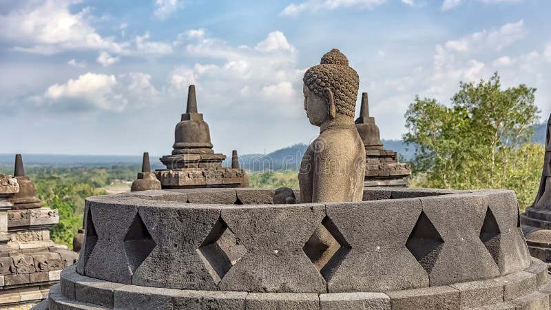 Borobudur Complex in Central Java, Indonesia Stock Image - Image of ...