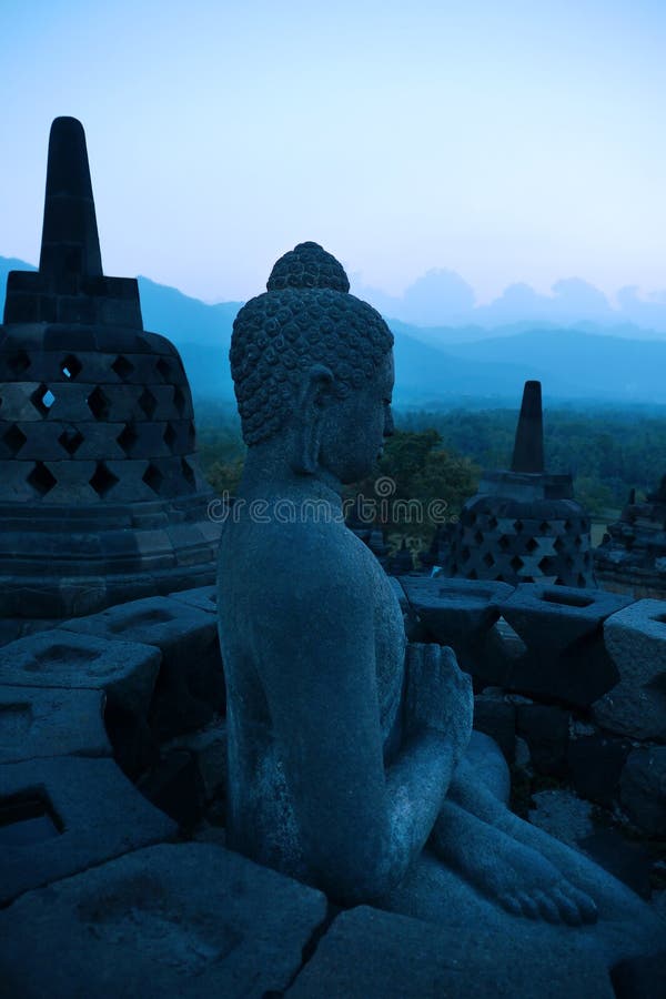 Borobudur Temple at Sunrise, Java, Indonesia Stock Photo - Image of ...
