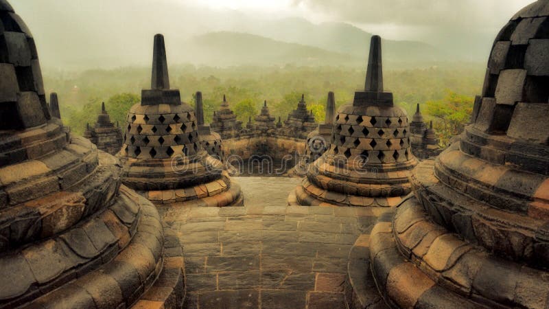 Borobudur in Java Indonesia Stock Image - Image of asia, building ...