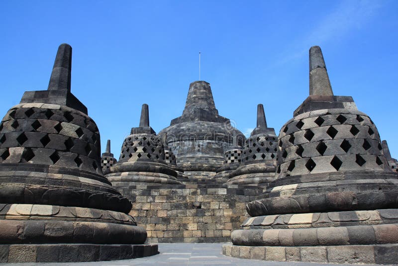 Borobudur-sunset stock photo. Image of destination ...