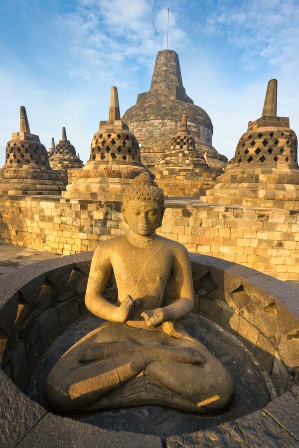 Borobudur Tempel, Yogyakarta, Java, Indonesien. Stockbild - Bild von ...