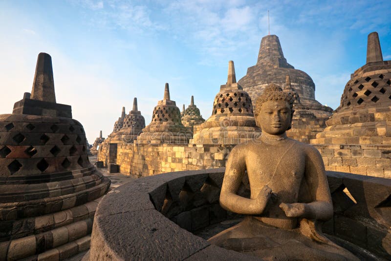 Borobudur Tempel, Yogyakarta, Java, Indonesien. Stockfoto - Bild von ...