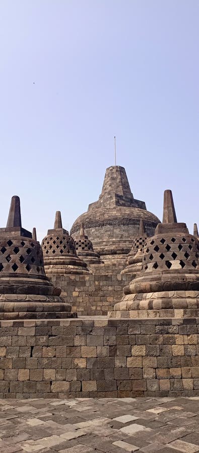 Majestic Borobudur Temple Stupas and Central Dome Under Clear Sky – a ...