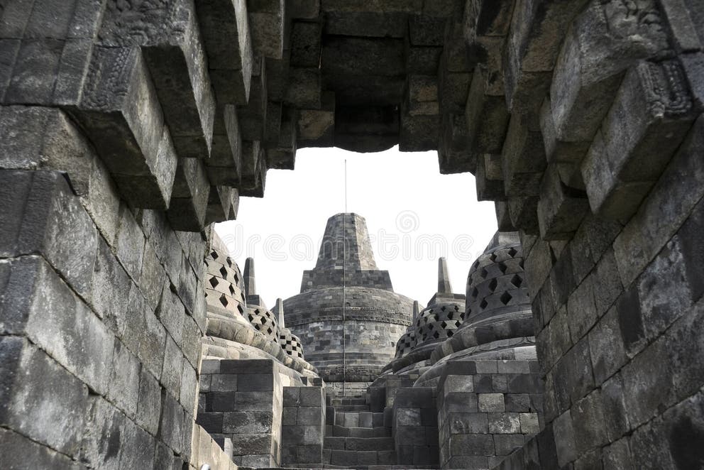 Stone Arch Borobudur Temple Architecture Java Indonesia Stock Photo ...