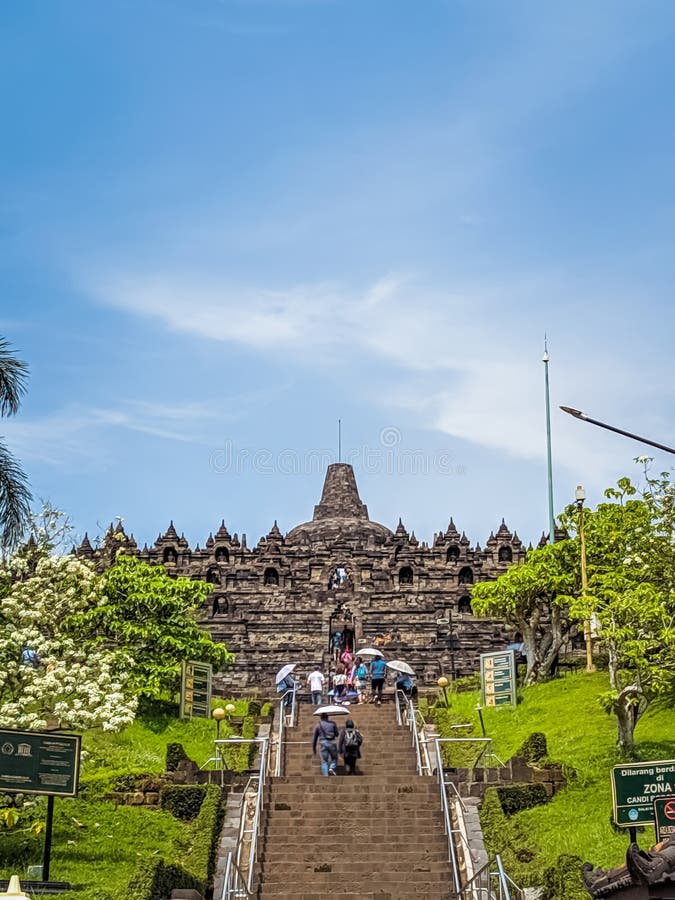 Borobudur Temple with Bright Blue Sky, Magelang, Indonesia Editorial ...