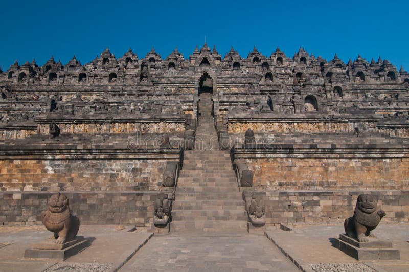 Borobudur Mandala Temple in Surice , Near Yogyakarta on Java, in Stock ...