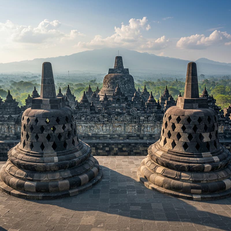Indonesia Borobudur Ancient Temple Stock Photo - Illustration of inside ...